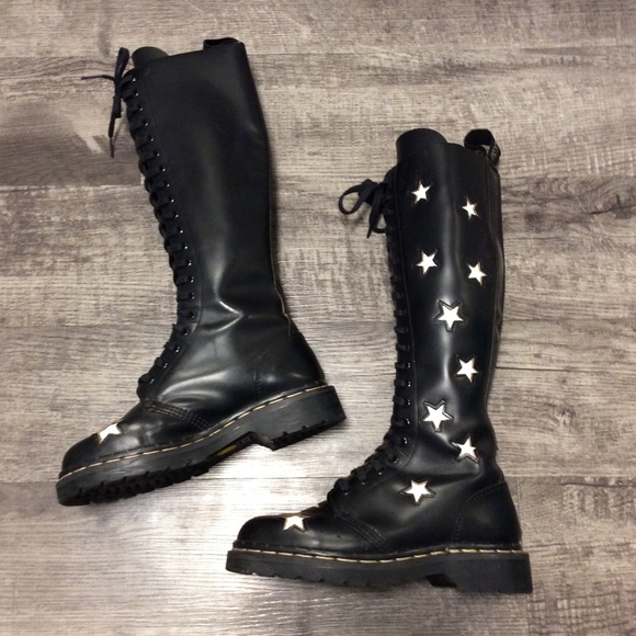 Tredair | Shoes | Doc Martin Style Leather Star Combat Boots Retro ...